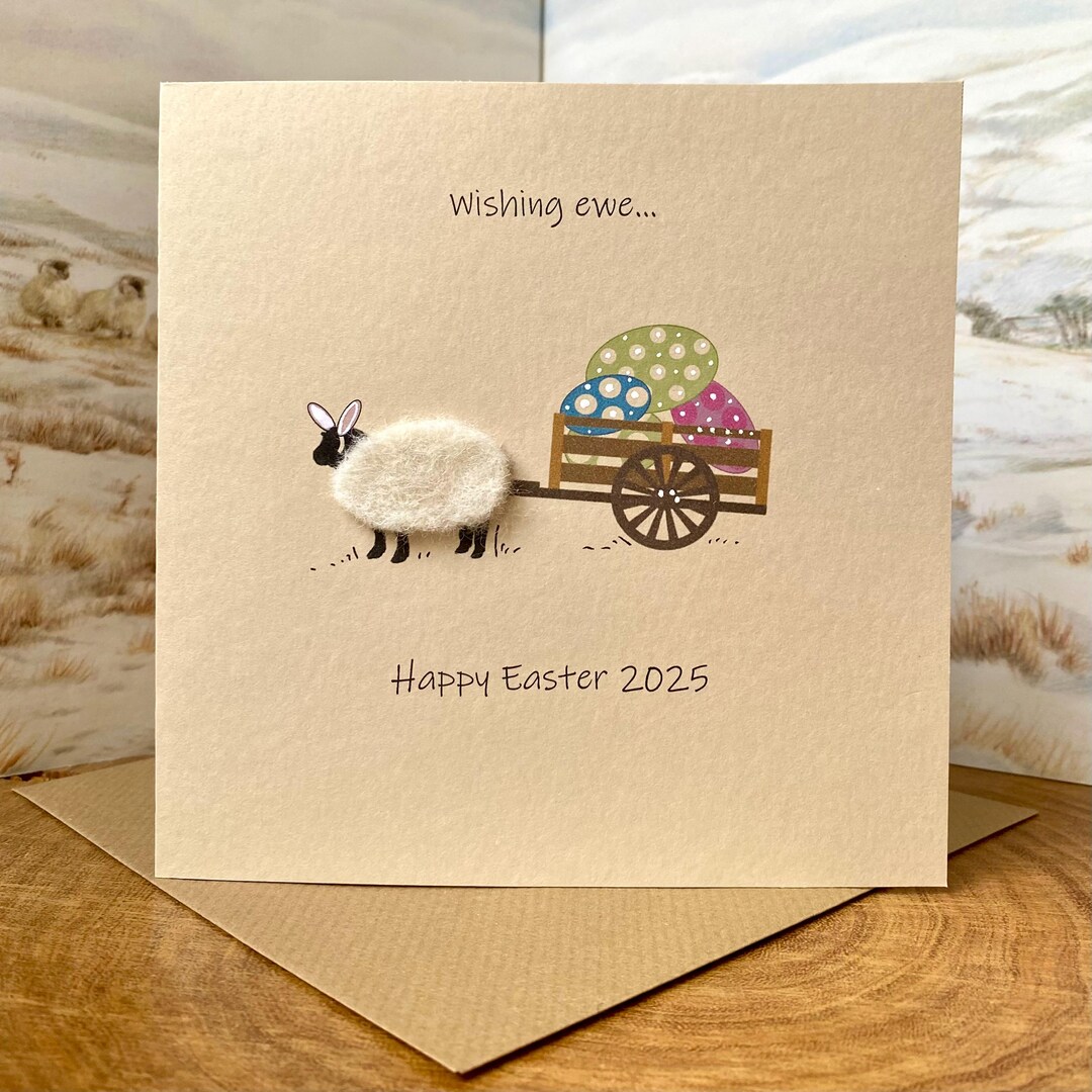 Happy Easter Card | Sheep Easter Card | Handmade | Personalised | 2025 ...