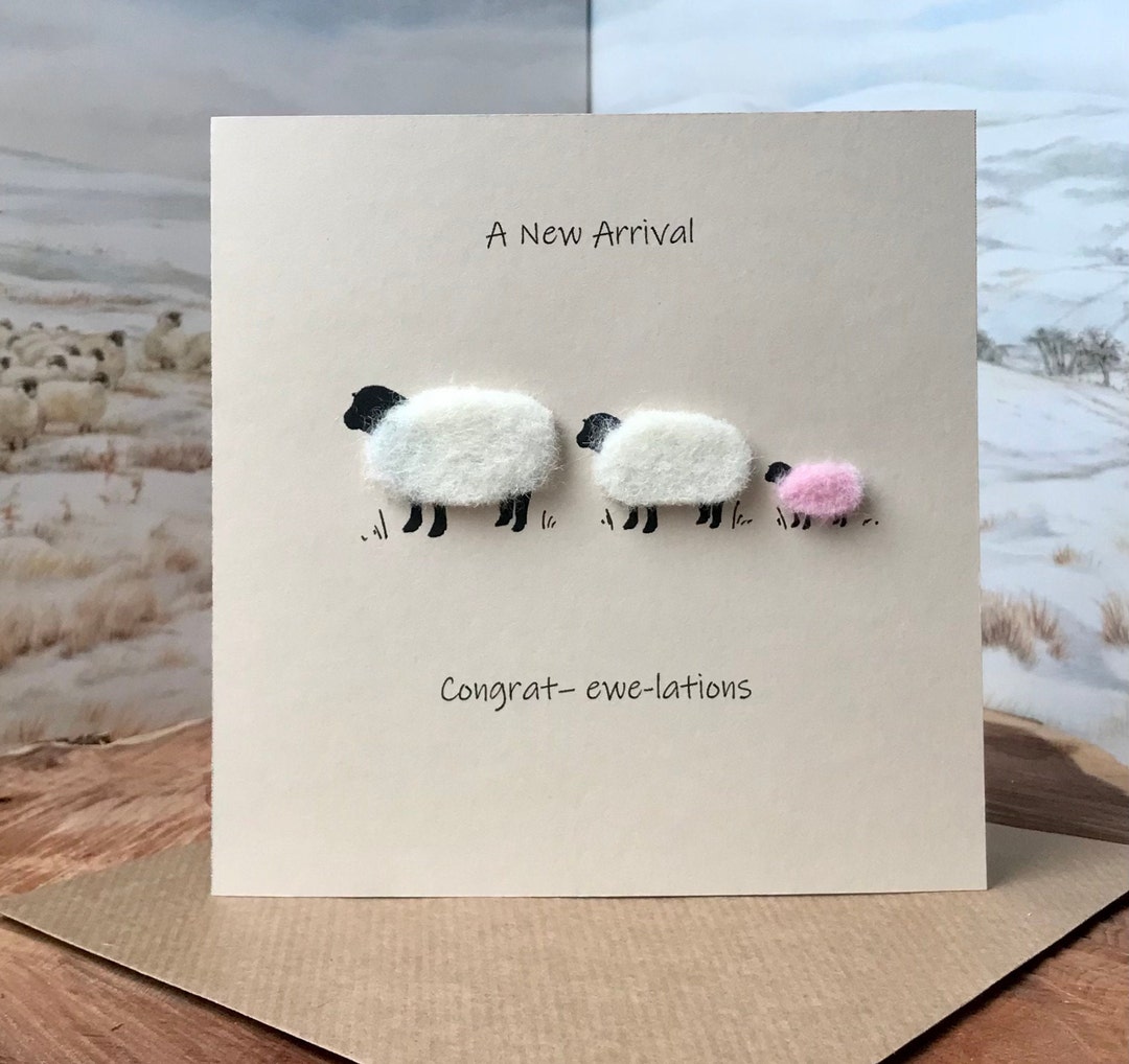 New Baby Girl Card | New Arrival Card | Personalised Baby Card | New ...