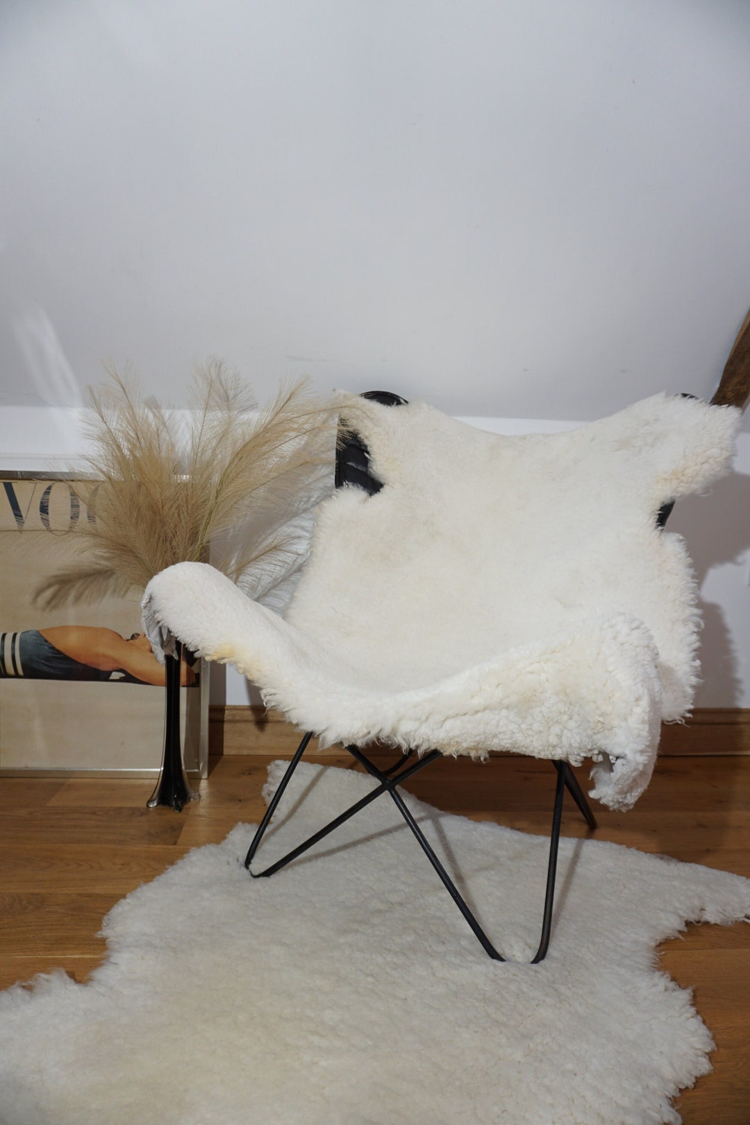 Genuine British Shearling | Sheepskin Soft Cover Rug | Cream Wool Hide ...
