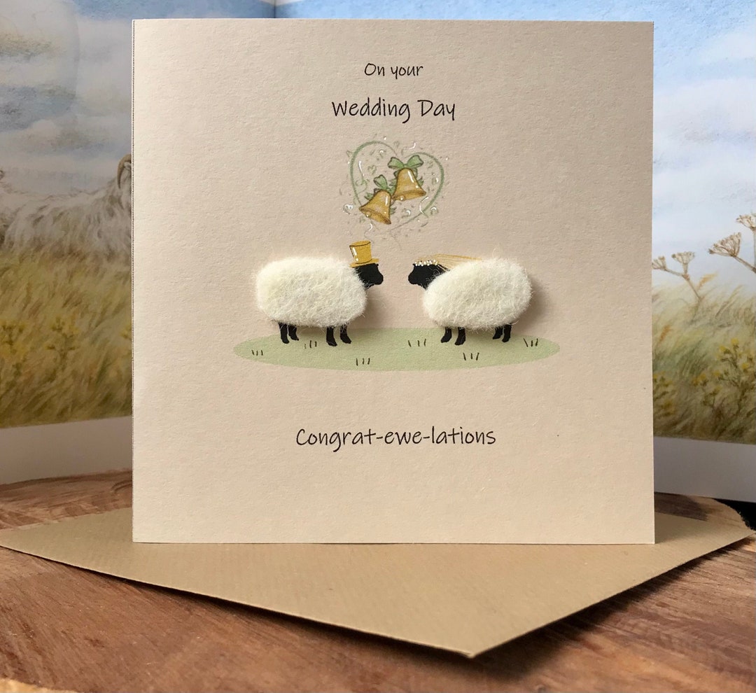 Wedding Day Card | Sheep Wedding Card | New Mr and Mrs Card | Card for ...
