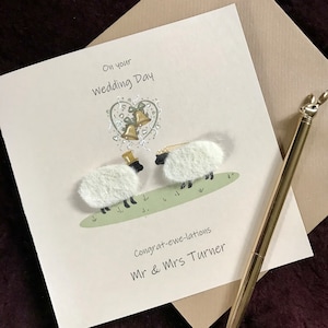 Wedding Day Card | Sheep Wedding Card | New Mr and Mrs Card | Card for ...