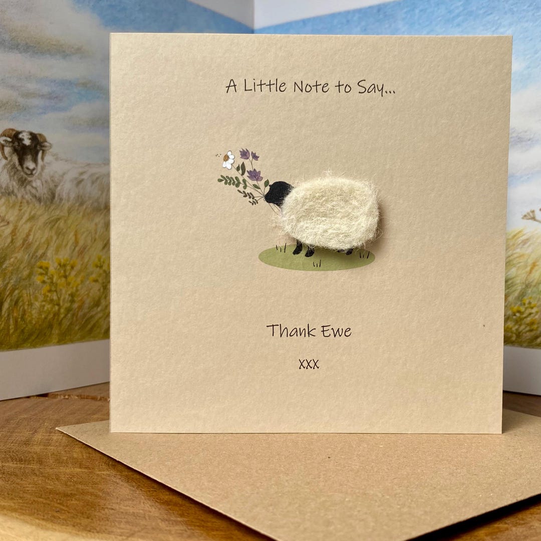 Thank You Card | Sheep Design | Personalised | - Etsy