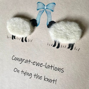 Personalized Sheep Wedding Card | Handmade Wool, Newlyweds - Etsy