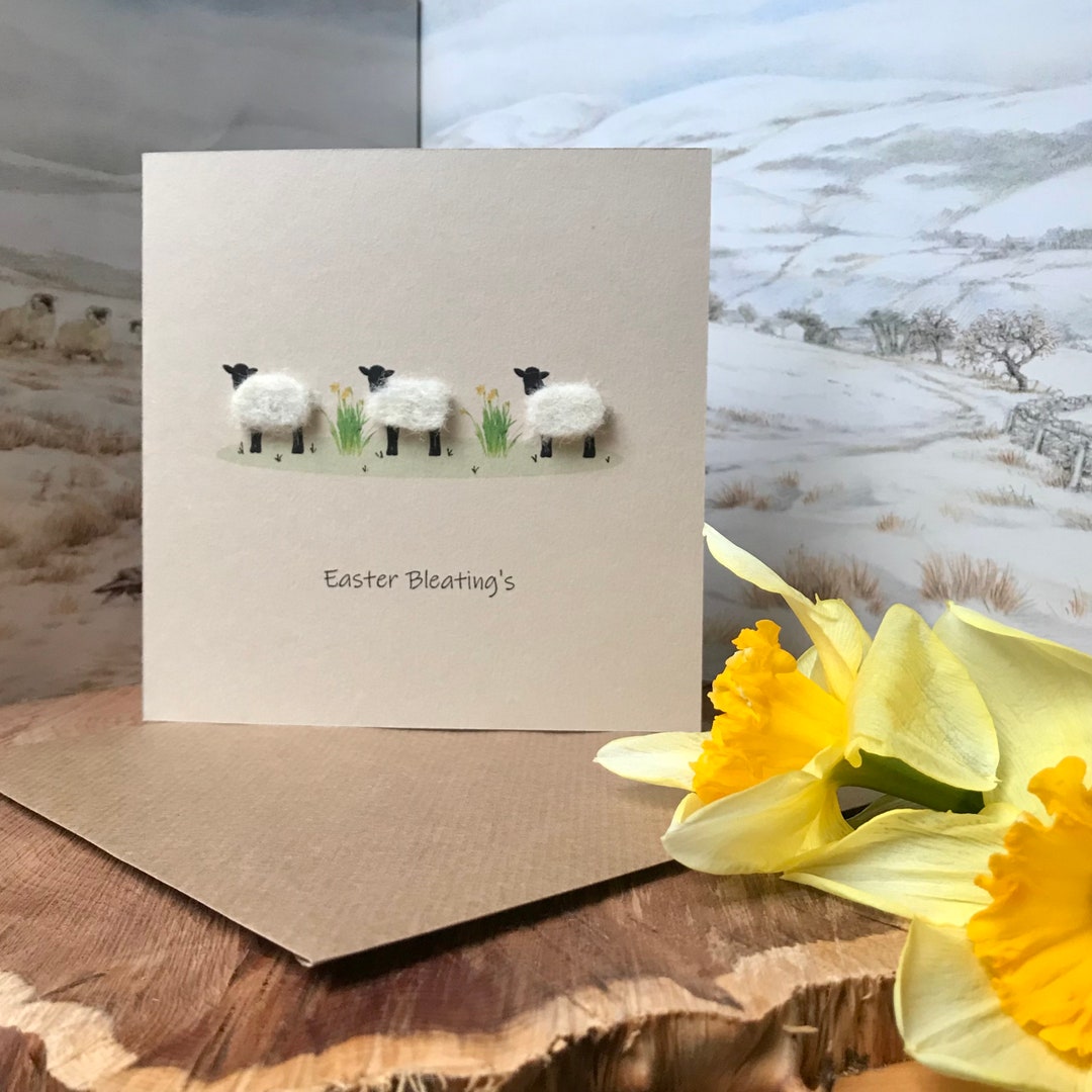 Happy Easter Card | Lamb Easter Card | Handmade | Personalised - Etsy UK