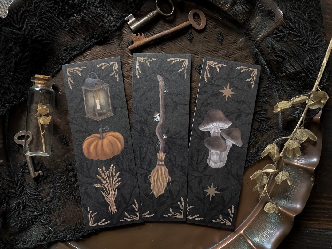 Harvest Bookmarks Set of 3 | Folk Horror, Halloween, Spooky, Recycled ...