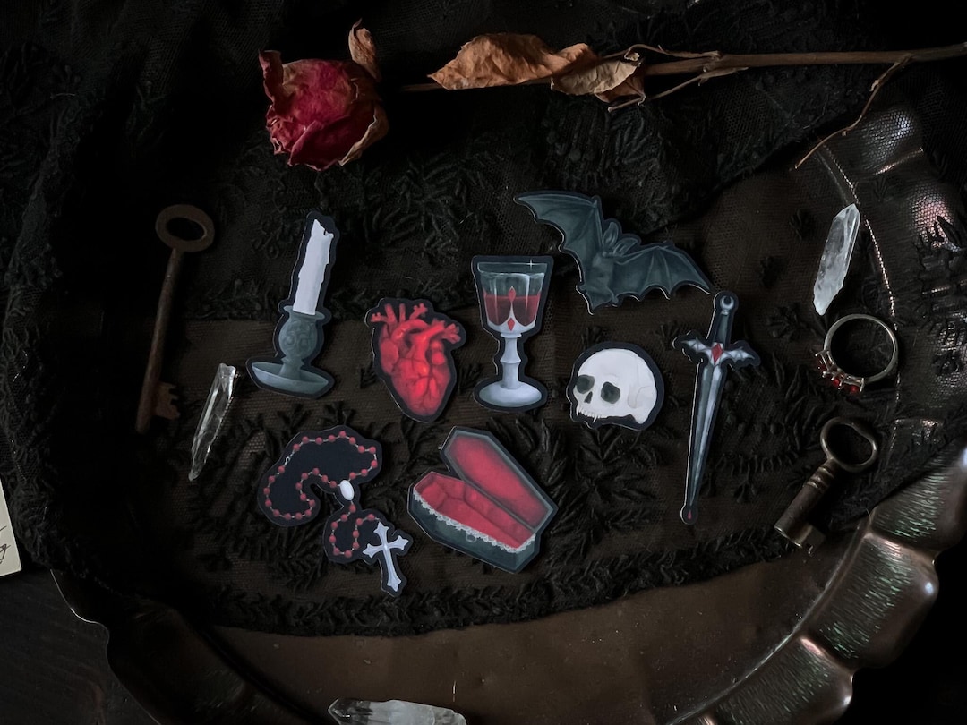 Vampire Sticker Pack | Gothic, Goth, Halloween, Skull, Heart, Coffin ...