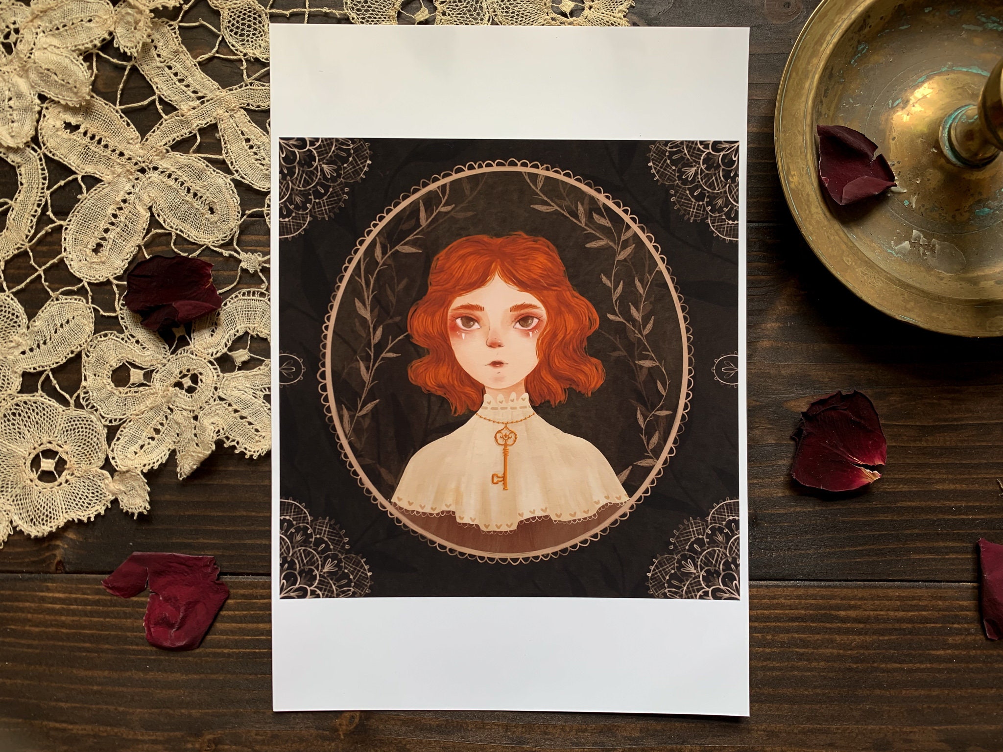 Key Portrait Art Print Gothic Art Print Matte Print | Etsy