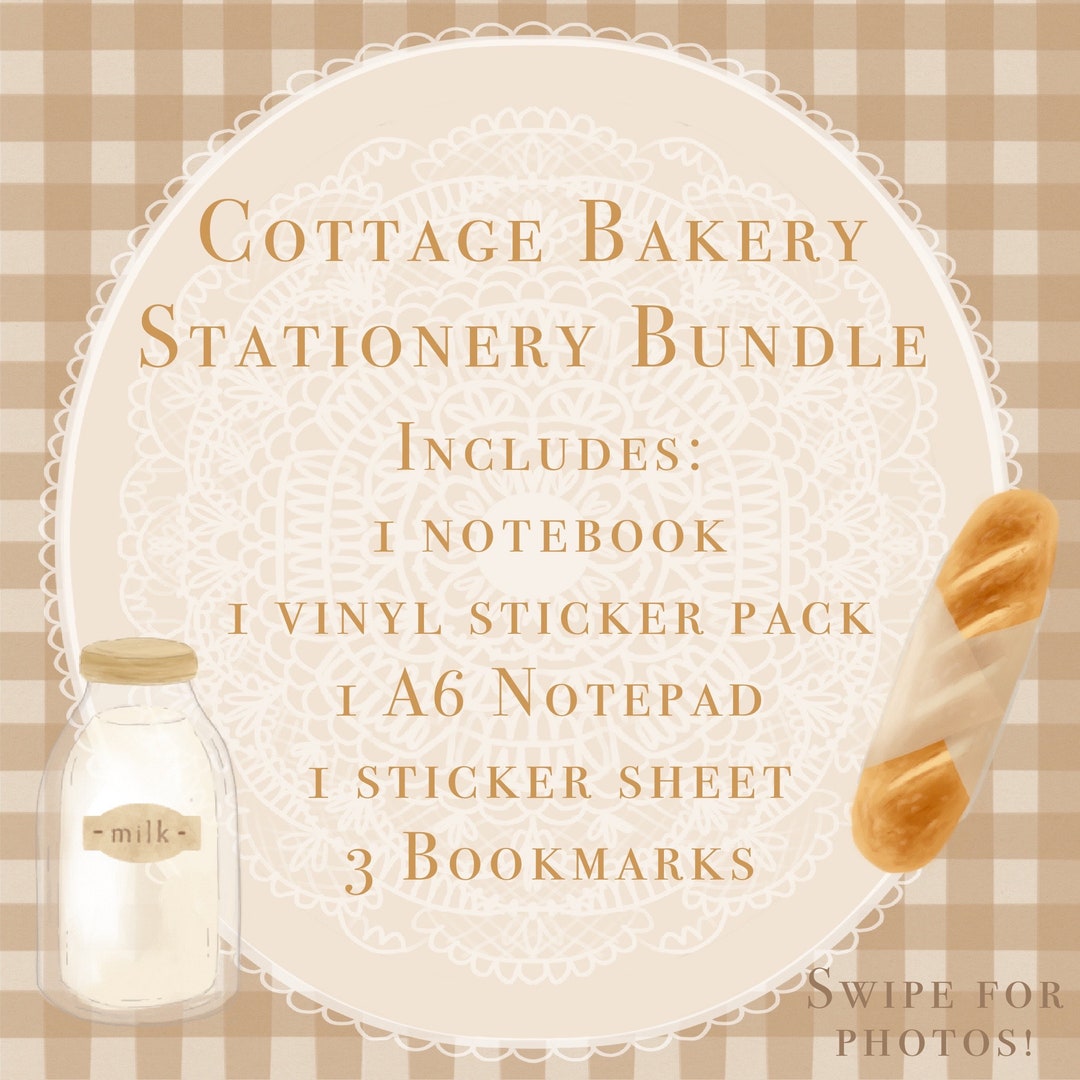 Cottage Bakery Bundle - Cottagecore Stationery Set | Bakery Stationery ...