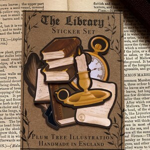 Library Sticker Set | Dark Academia Stickers | Bookish Sticker ...