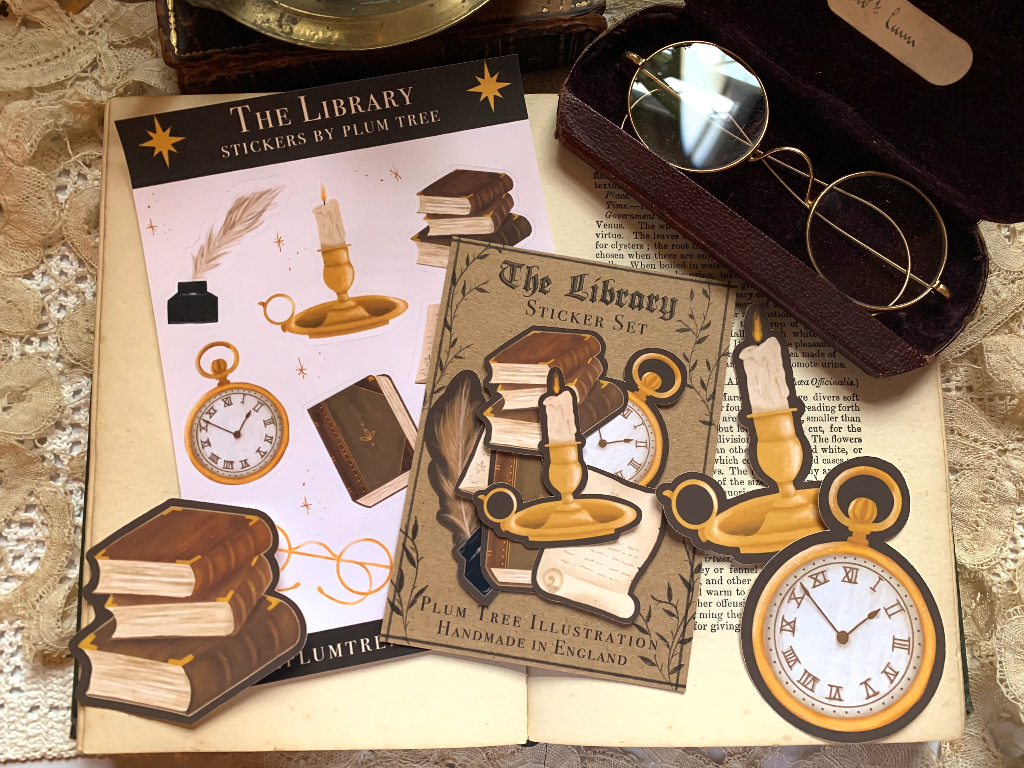 Library Sticker Bundle Dark Academia Stationery Steampunk - Etsy