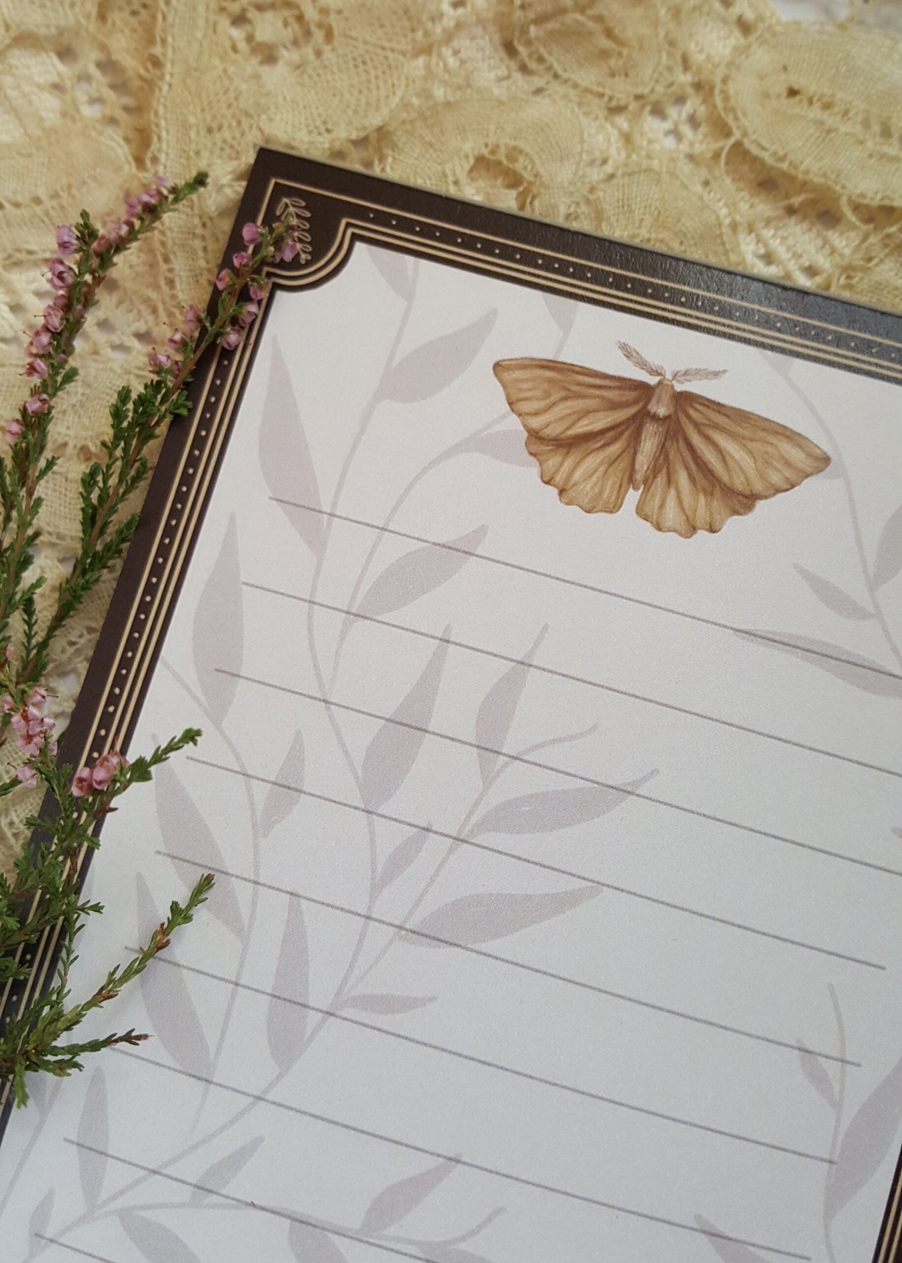 A6 Moth Notepad | 50 Sheets | Recycled Notepad | Dark Academia Notepad ...
