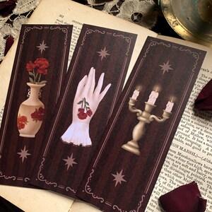 Victorian Bookmarks Set of 3 | Illustrated Bookmarks | Dark Academia ...
