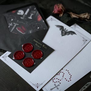 Vampire Letter Writing Set With Wax Seals | Stationery Set, Goth ...