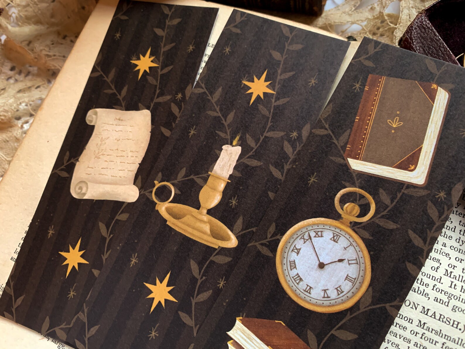 Bookmarks Set of 3 set B Library Bookmarks Illustrated - Etsy UK