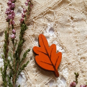 Wooden Autumn Leaf Pin | Cottagecore Pin | Leaf Pin | Dark Academia ...