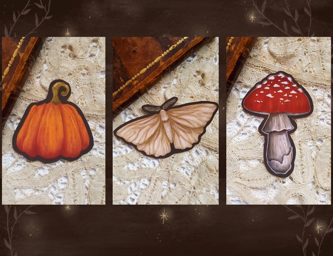 3 Large Autumn Vinyl Stickers - Cozy Stickers | Dark Academia Stickers ...