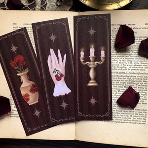 Victorian Bookmarks Set of 3 | Illustrated Bookmarks | Dark Academia ...