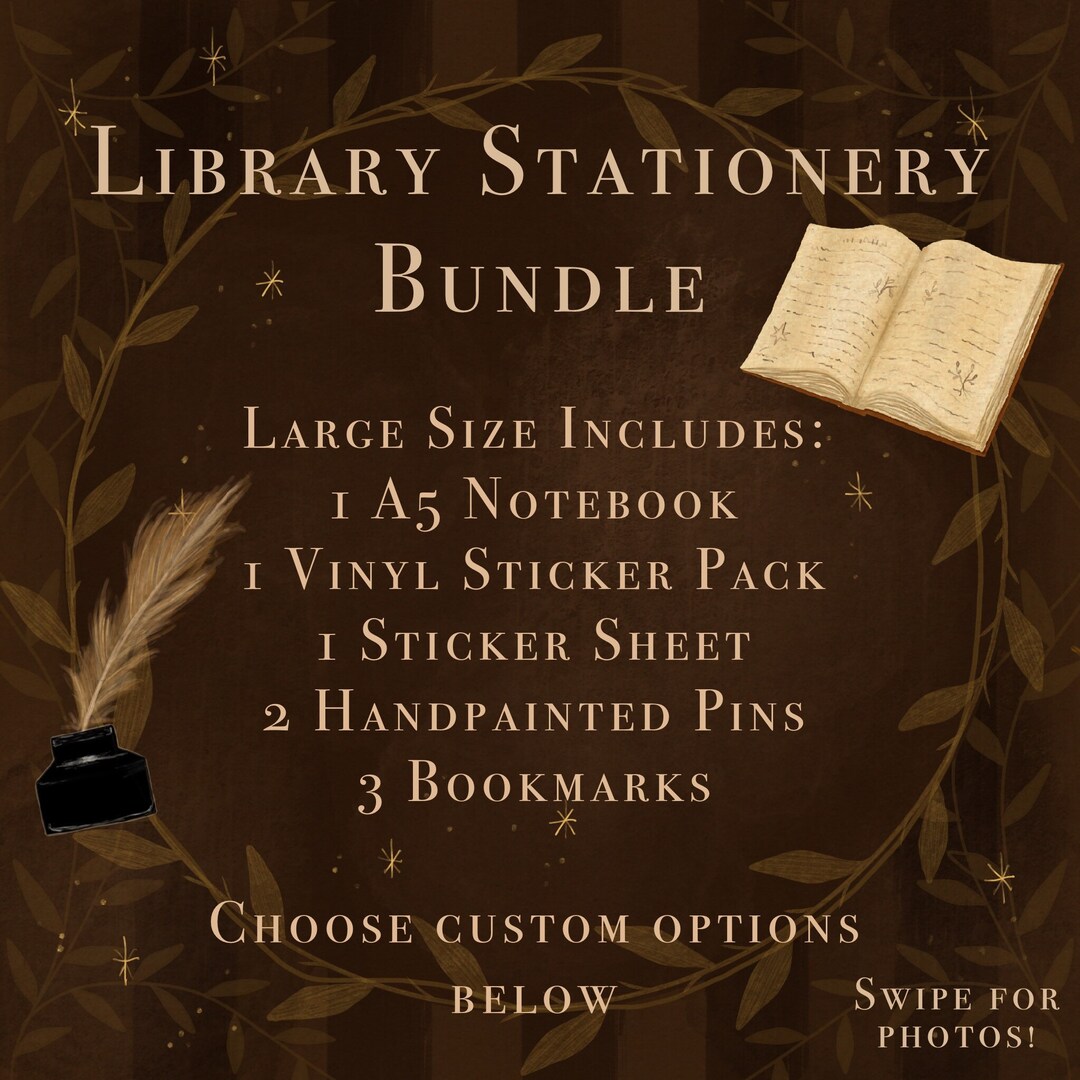 Library Bundle Large Size - Magical Stationery Set | Dark Academia ...