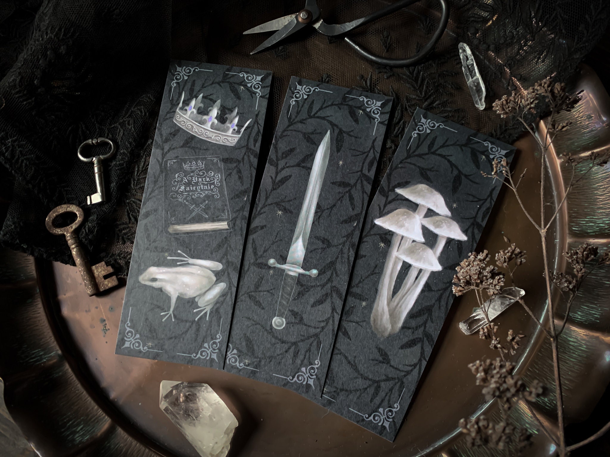 Dark Fairytale Bookmarks Set of 3 Dark Academia Bookmarks - Etsy