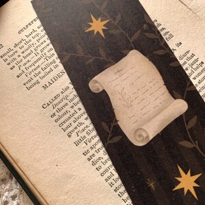 Paper Scroll Bookmark | Illustrated Bookmark | Dark Academia Bookmark ...