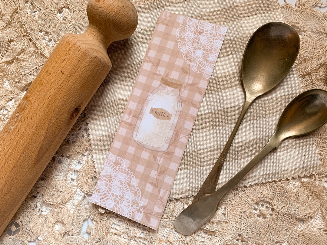 Milk Bookmark | Cottagecore Bookmark | Bread Bookmarks | Recycled ...
