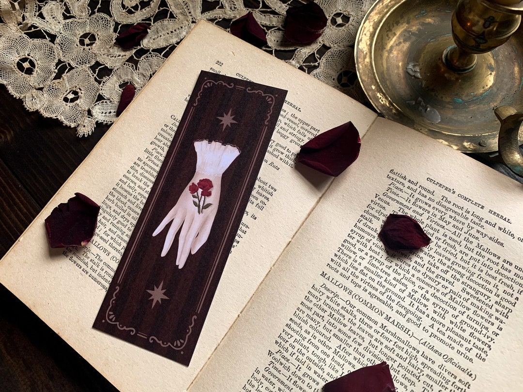 Victorian Glove Bookmark| Illustrated Bookmarks | Dark Academia ...