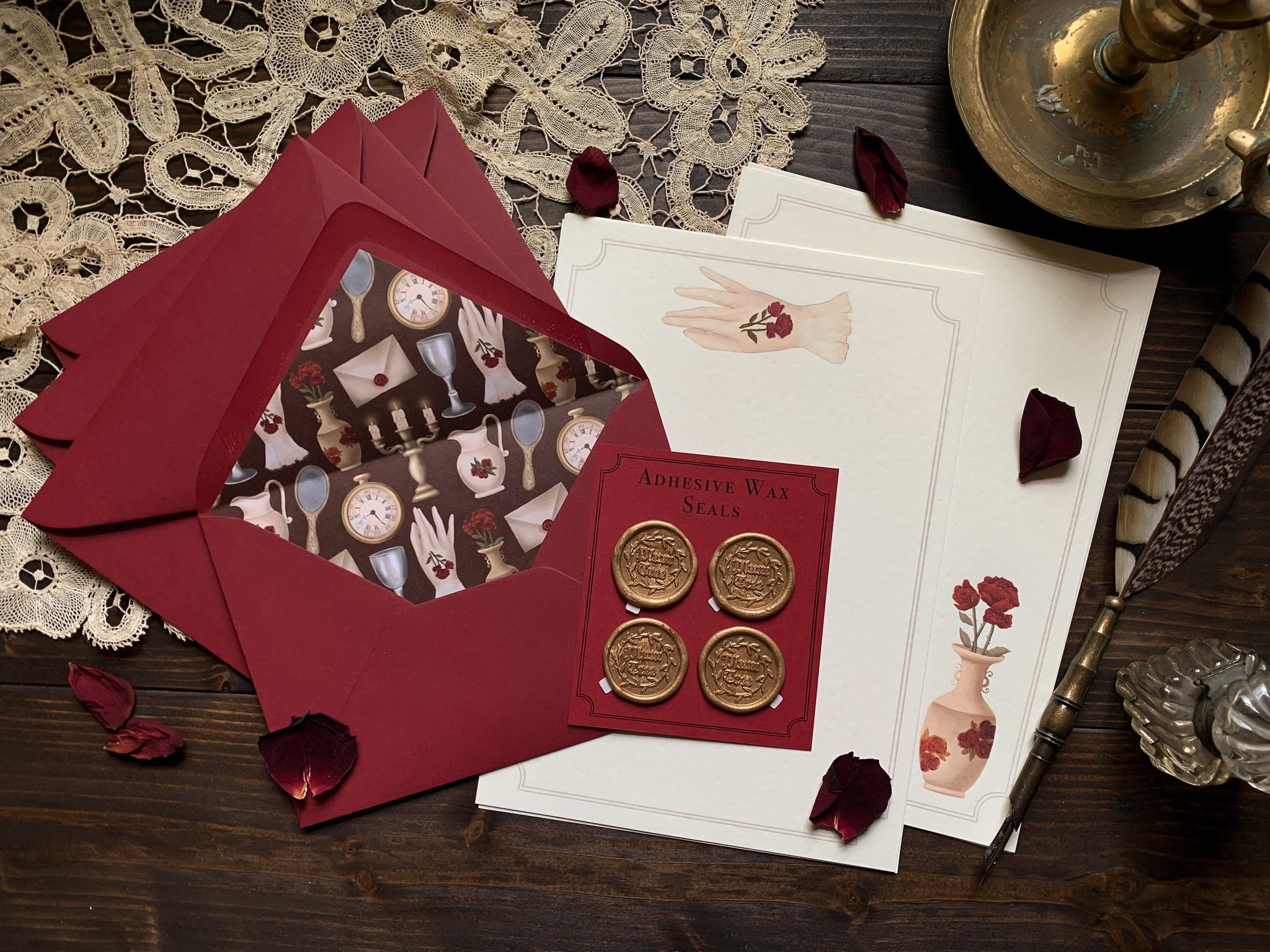 Victorian Letter Writing Set With Wax Seals | Stationery Set ...