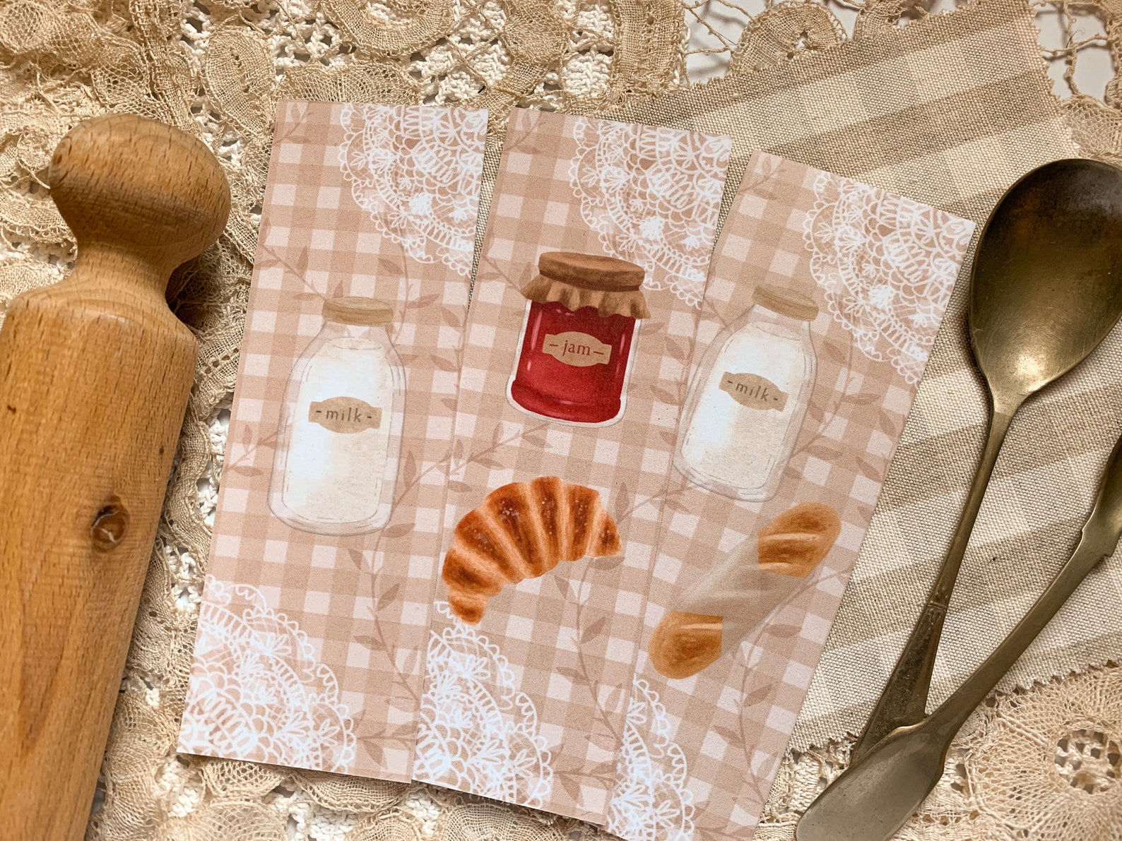 Bookmarks Set of 3 Bakery Bookmark Set Cottagecore - Etsy UK
