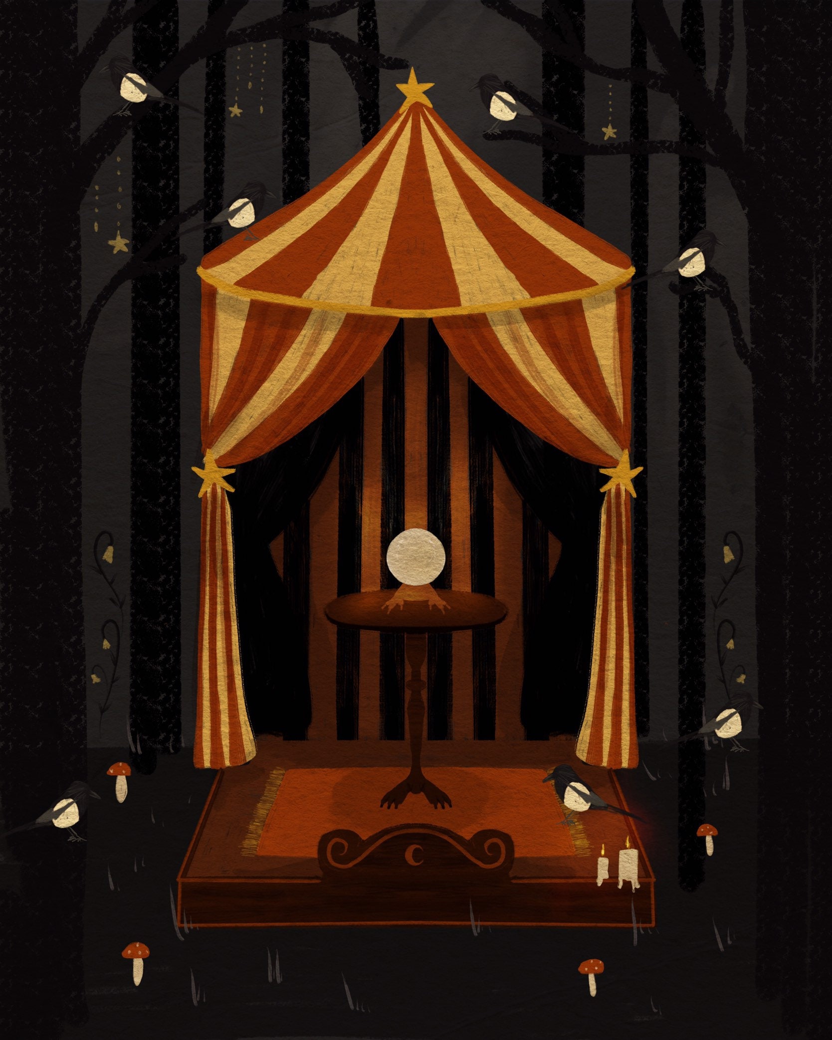 Fortune Teller’s Tent Illustration Print - Matte Art Print, A5, A6 - Etsy