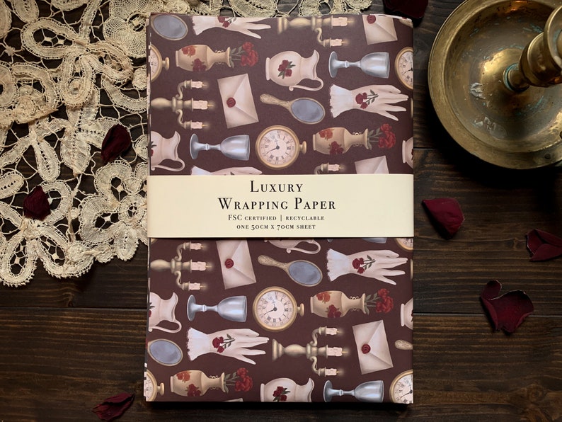 Victorian Gothic Gift Wrap Sheet | Luxury Wrapping Paper | Double Sided ...