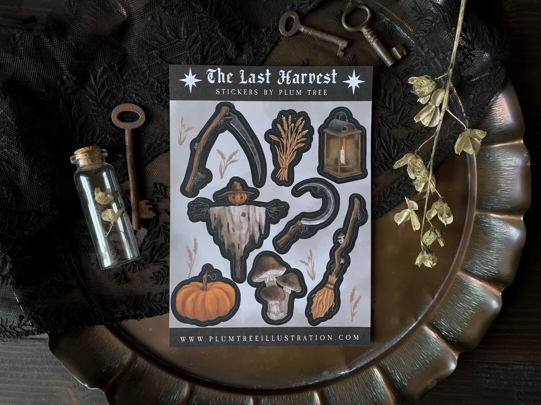 Harvest Sticker Sheet | Folk Horror, Halloween Sticker, Pumpkin ...