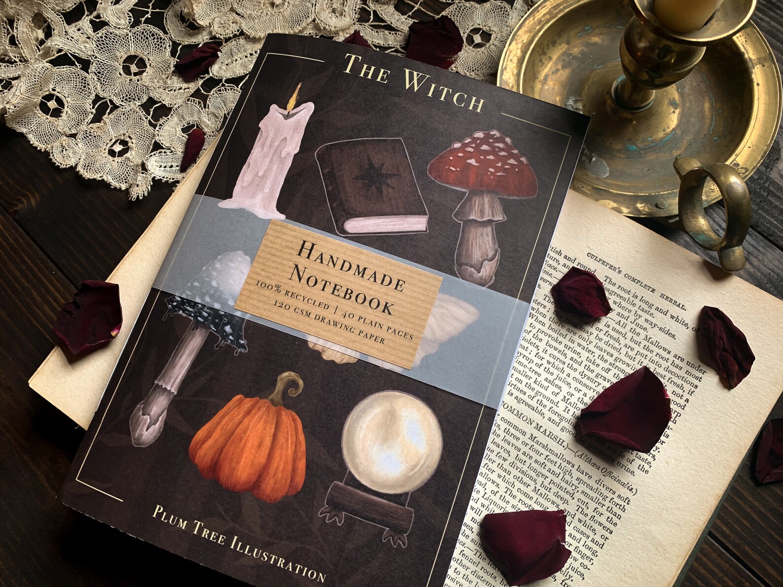 Witchy Notebook | A5 Handmade Sketchbook | Gothic Notebook | Goth ...