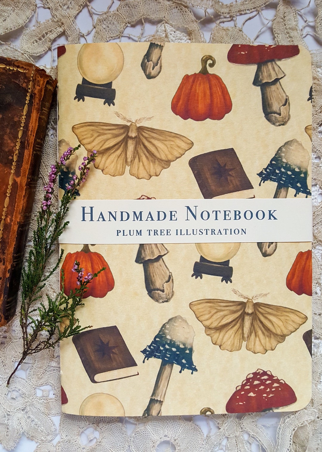 Witchy Halloween Notebook, A5 Handmade Sketchbook, Dark Academia ...