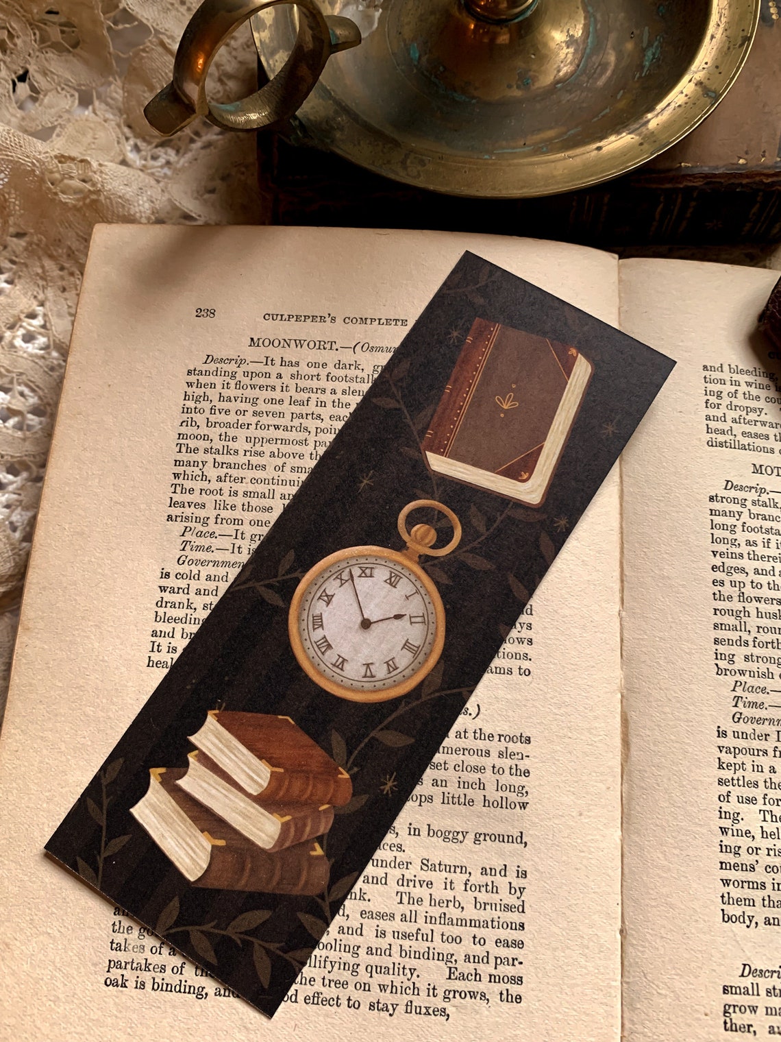 Library Bookmark | Illustrated Bookmark | Dark Academia Bookmark ...