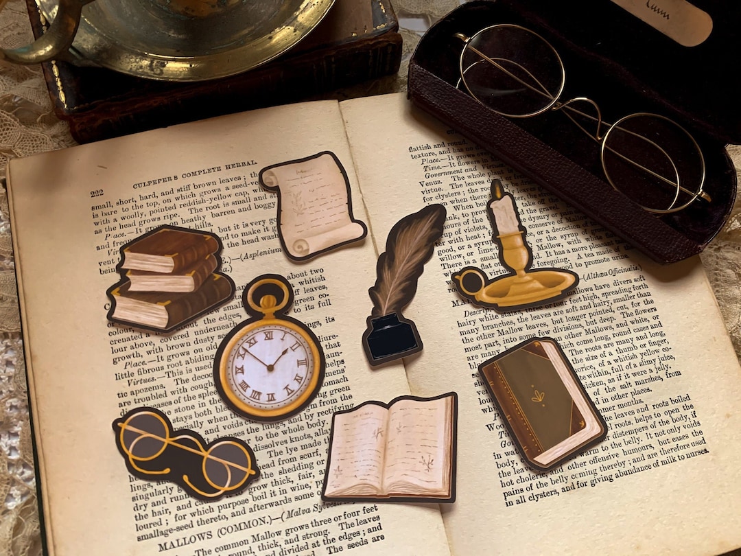 Library Sticker Set | Dark Academia Stickers | Bookish Sticker ...
