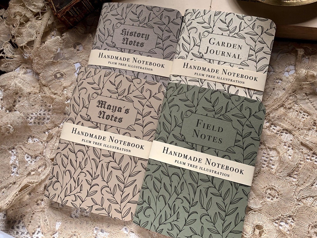 Set of 4 Custom Notebooks / Sketchbooks | Customisable | Nature ...