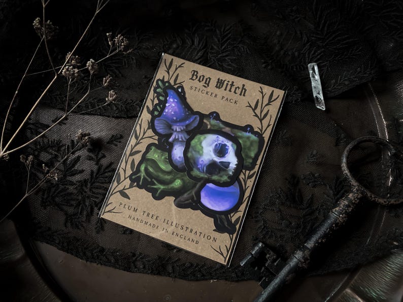 Bog Witch Sticker Pack | Witchy, Witch, Halloween, Skull, Toad, Frog ...