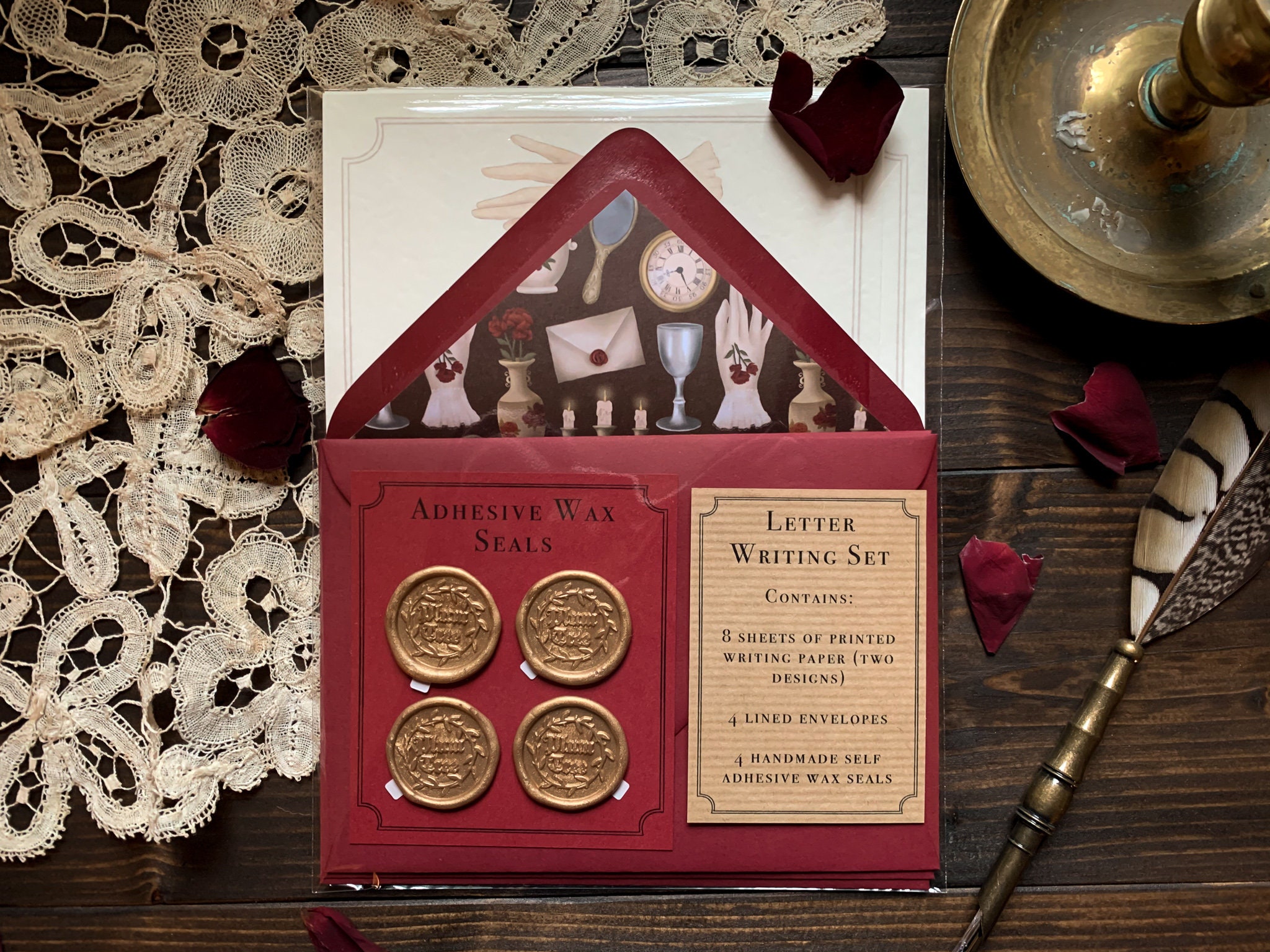 Victorian Letter Writing Set With Wax Seals Stationery Set - Etsy UK