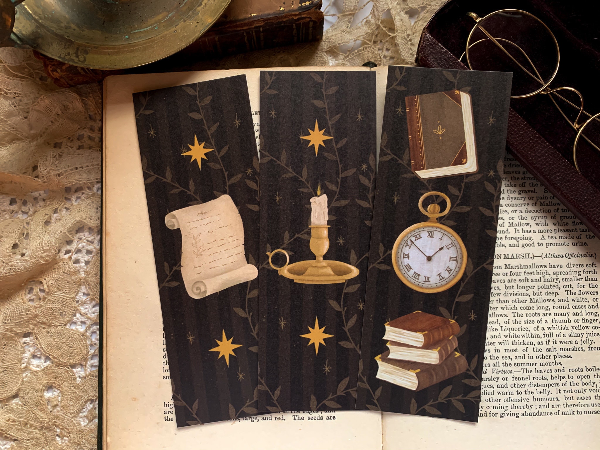 Bookmarks Set of 3 set B Library Bookmarks Illustrated - Etsy UK