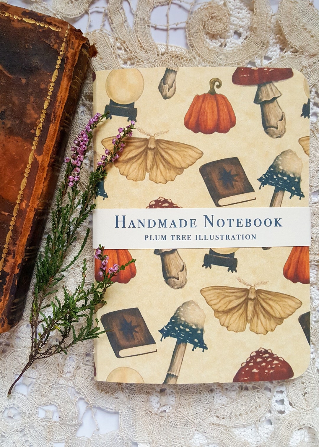 Witchy Halloween Notebook, A6 Handmade Sketchbook, Dark Academia ...
