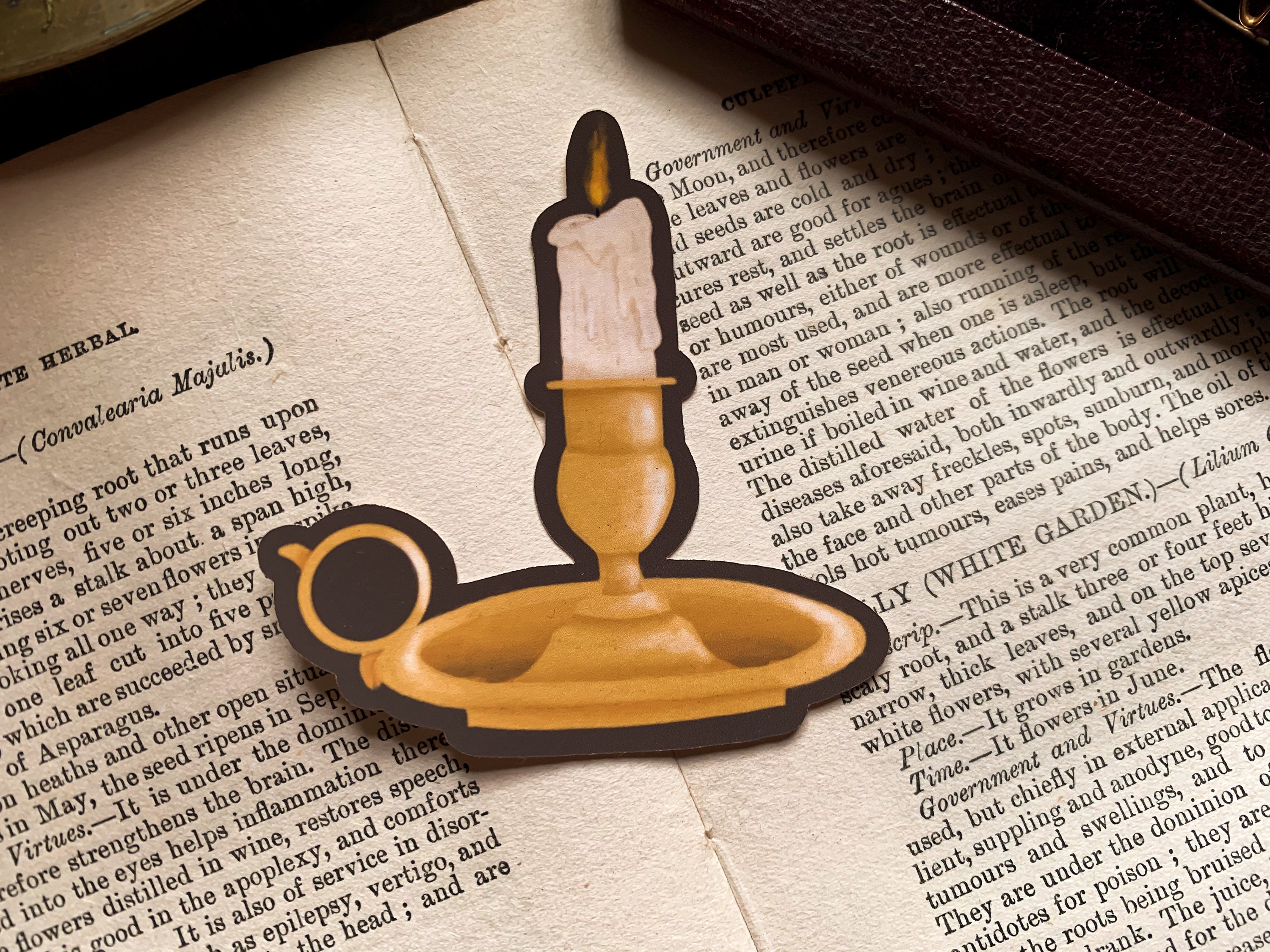 Candle Vinyl Sticker Cozy Stickers Dark Academia Stickers - Etsy