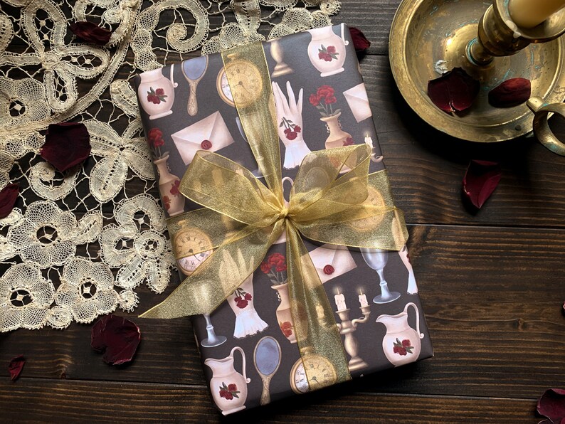 Victorian Gothic Gift Wrap Sheet | Luxury Wrapping Paper | Double Sided ...