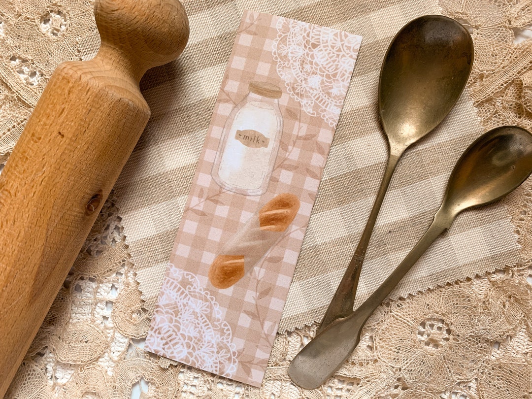 Milk Bread Bookmark | Cottagecore Bookmark | Bread Bookmarks | Recycled ...