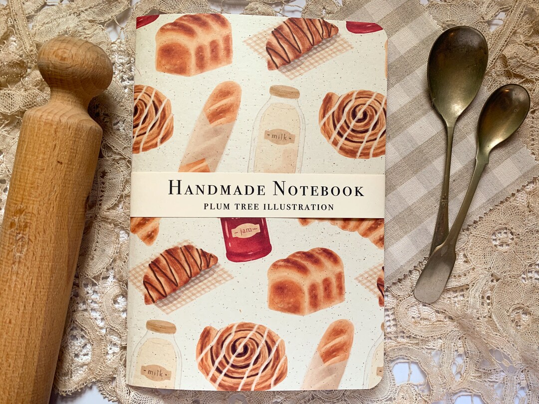 Bakery Notebook | A5 Handmade Sketchbook | Cottagecore Notebook ...