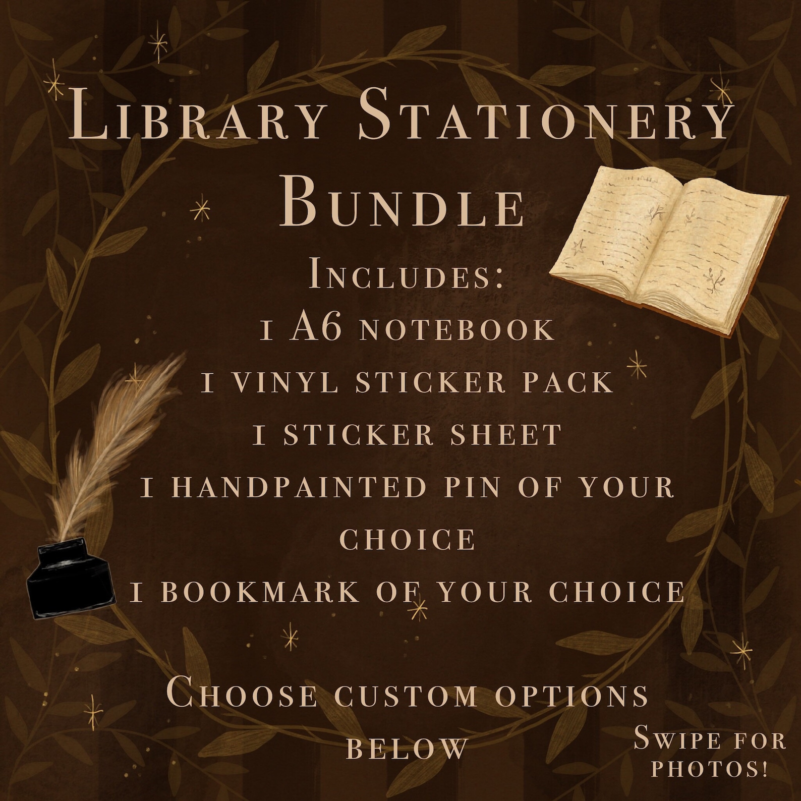 Library Bundle Magical Stationery Set Dark Academia - Etsy UK