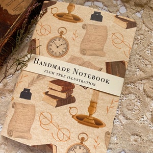 Library Notebook | A5 Handmade Sketchbook | Dark Academia Notebook ...