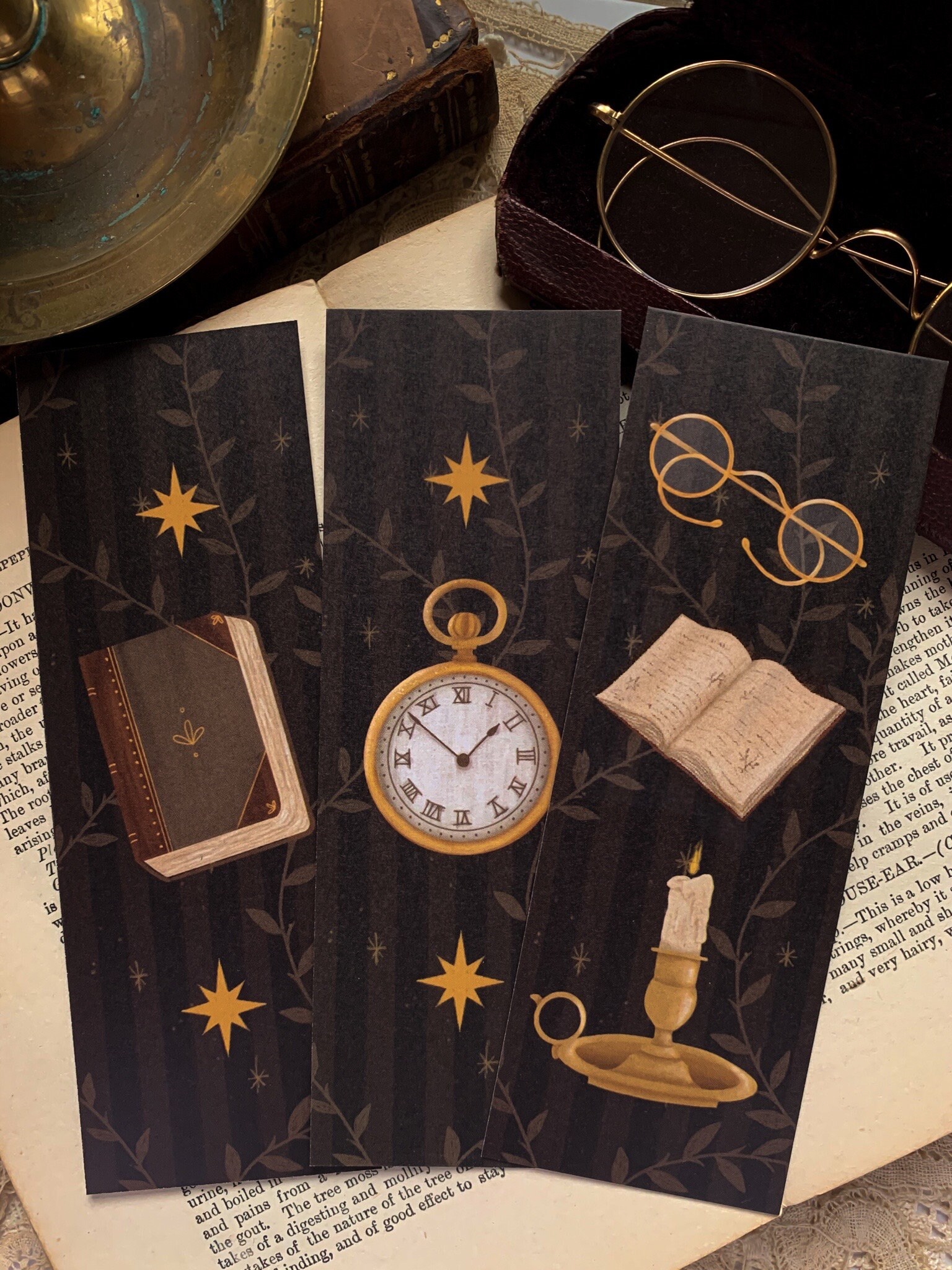 Bookmarks Set of 3 set A Library Bookmarks Illustrated - Etsy