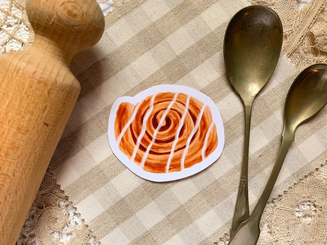 Cinnamon Bun Vinyl Sticker | Cottagecore Stickers | Cottagecore ...