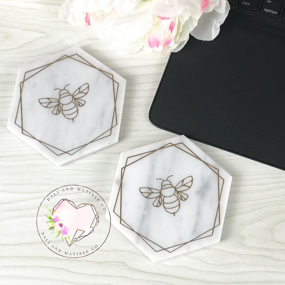 Natural Marble Stone Coasters/monogrammed Coasters/engagement Gift ...