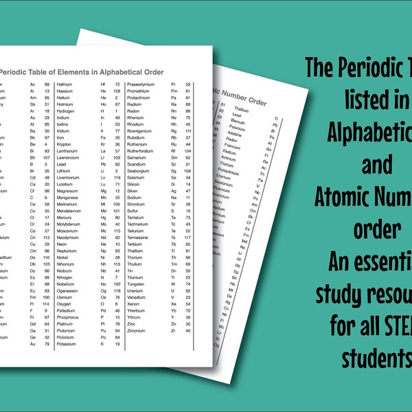 Periodic Table of Elements - Etsy